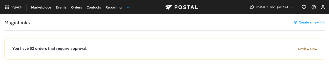 MagicLink Approval Settings – Postal